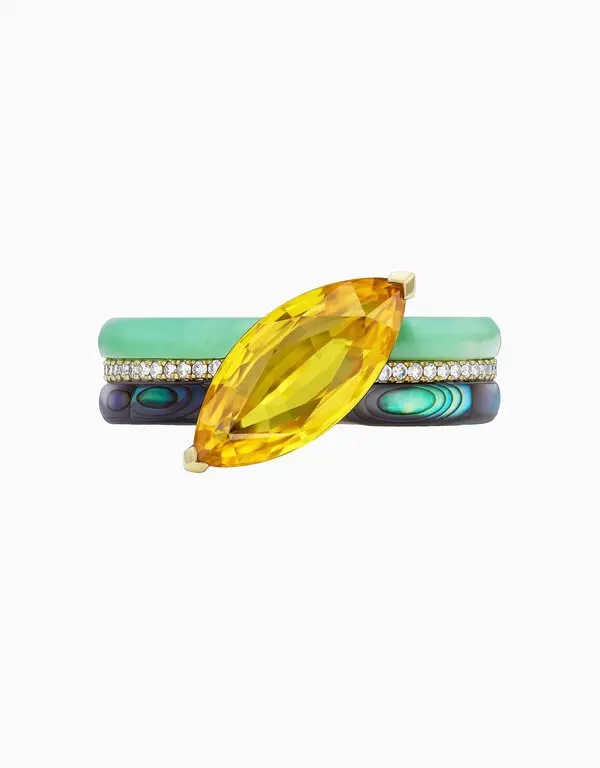 EMILY P. WHEELER Stacked Ring With Sapphire And Diamonds - One-color