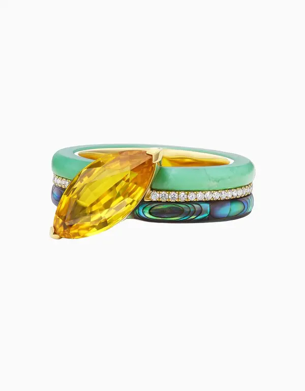 EMILY P. WHEELER Stacked Ring With Sapphire And Diamonds