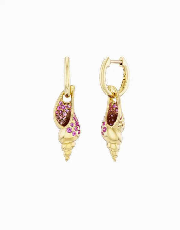 EMILY P. WHEELER Sculptural Shell Drop Earrings With Pink Sapphire - One-color