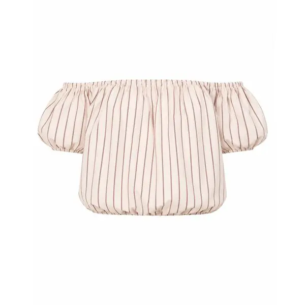 Carmen Says Azura Striped Puff Sleeve Top