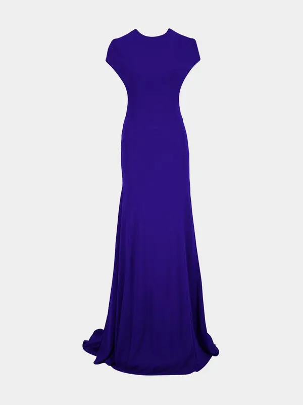TOM FORD Backless Cap Sleeve Evening Gown - Blue