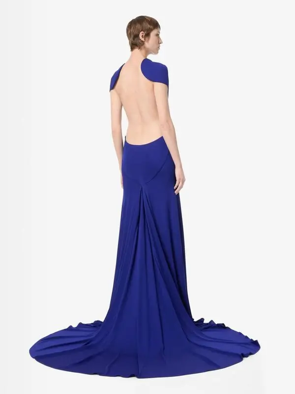 TOM FORD Backless Cap Sleeve Evening Gown - Blue