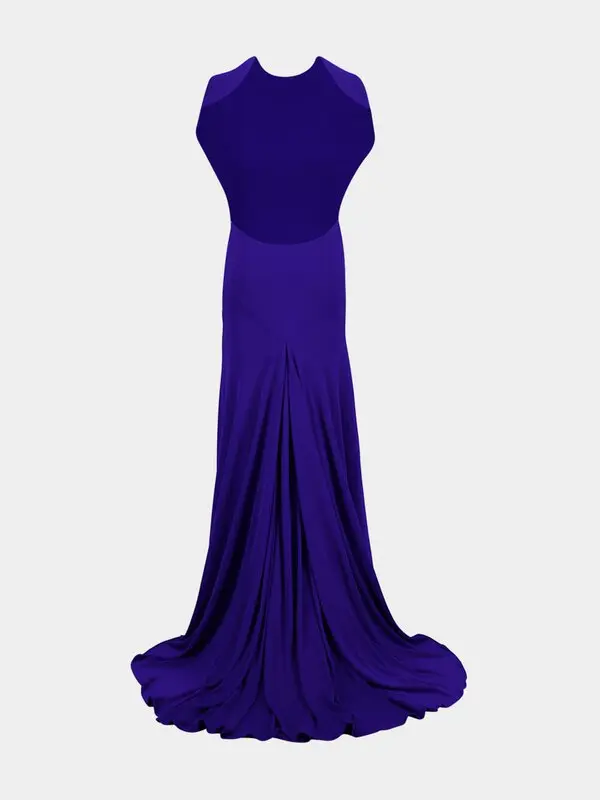 TOM FORD Backless Cap Sleeve Evening Gown - Blue