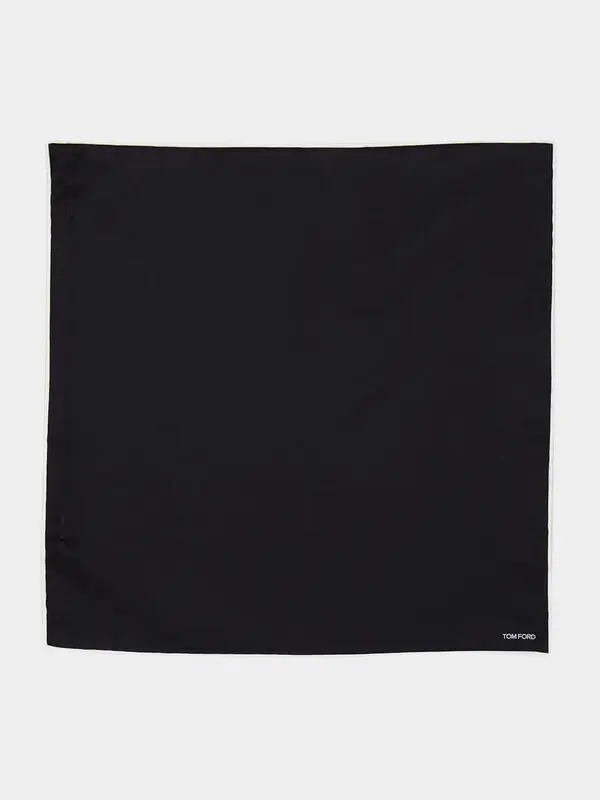 TOM FORD Satin Silk Pocket Square - Black