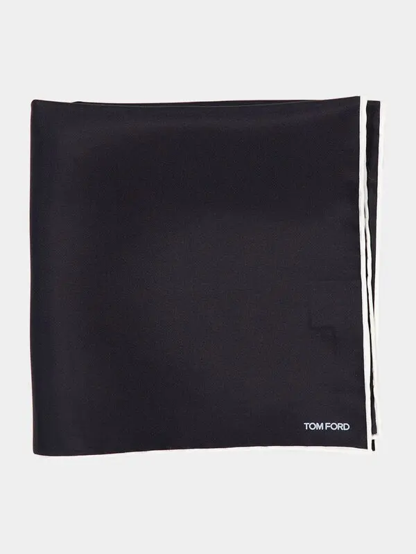TOM FORD Satin Silk Pocket Square - Black