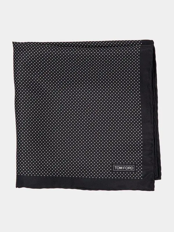 TOM FORD Micro Polka Dot Silk Pocket Square
