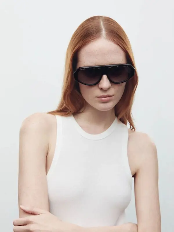 EMMANUELLE KHANH Havana Ozone Rectangular Acetate Sunglasses - Brown