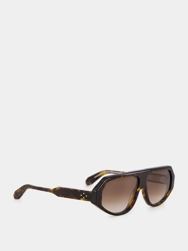 EMMANUELLE KHANH Havana Ozone Rectangular Acetate Sunglasses