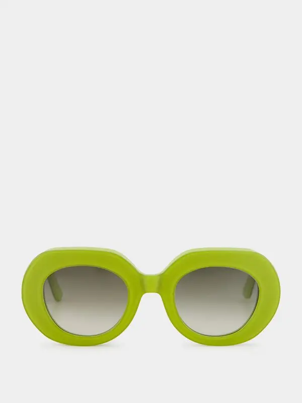 EMMANUELLE KHANH Oval Acetate Sunglasses - Green