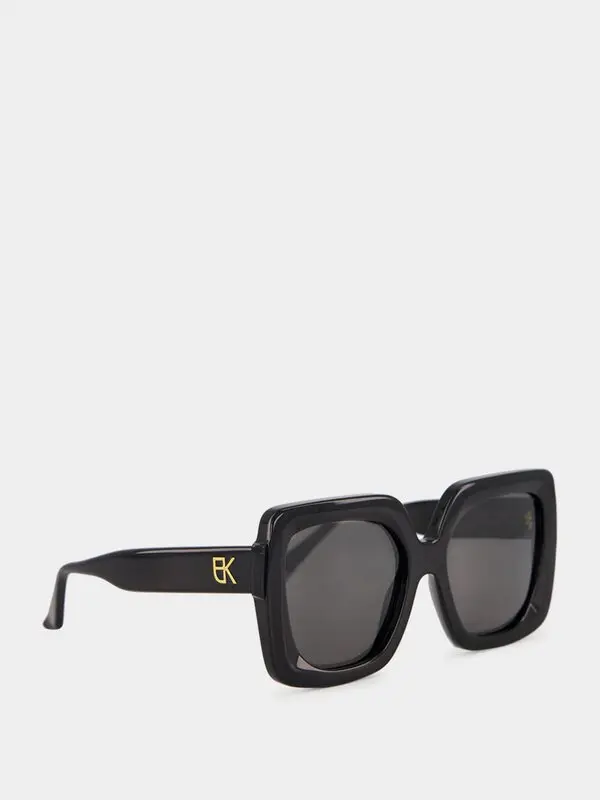 EMMANUELLE KHANH 5082 Square Acetate Sunglasses - Black