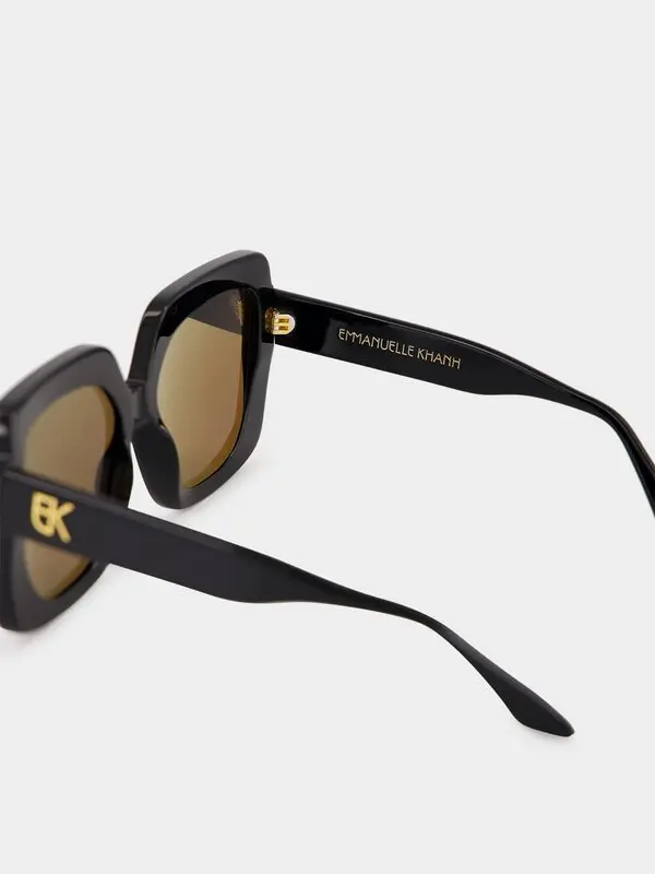 EMMANUELLE KHANH 5082 Square Acetate Sunglasses - Black