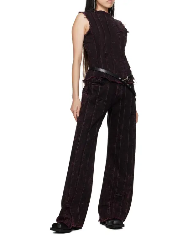 Acne Studios Stitched Striped Wide-leg Trousers