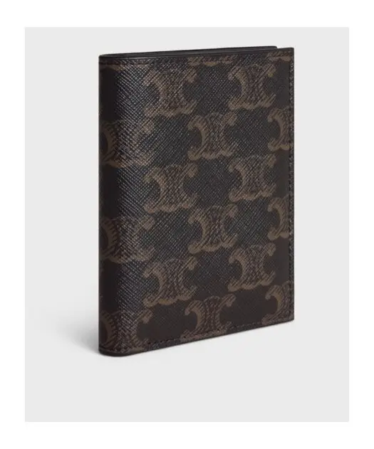 Celine Compact Wallet In Triomphe Canvas