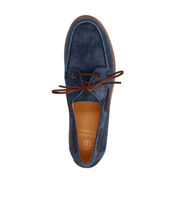 Brunello Cucinelli Suede Lace-up Boat Shoes