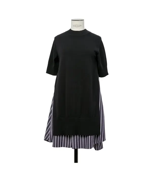 Sacai Poplin X Knit Dress