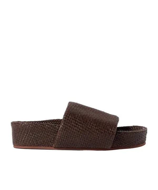 ST. AGNI Woven Leather Platform Sandals
