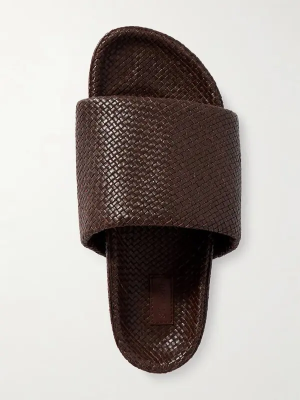 ST. AGNI Woven Leather Platform Sandals