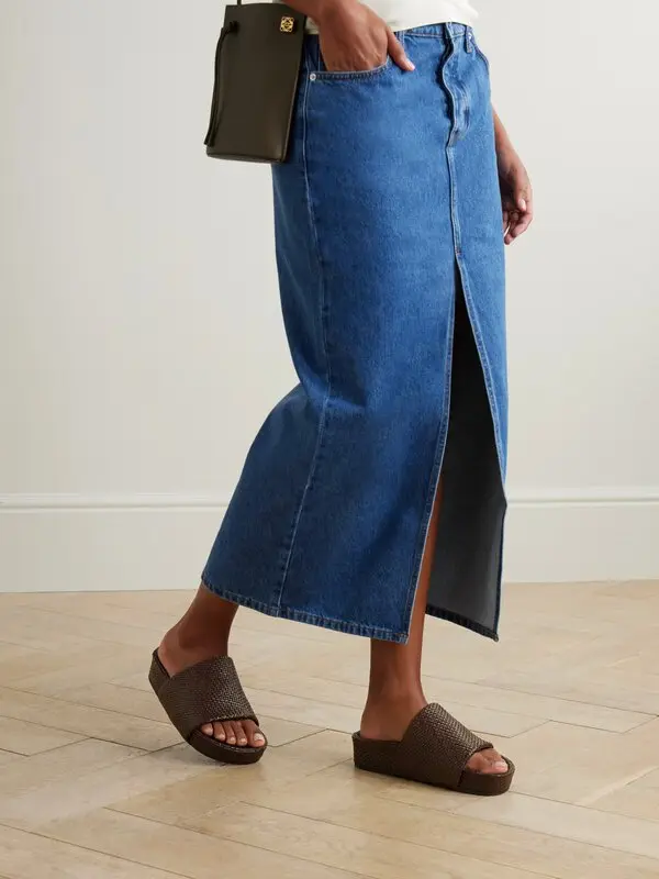 ST. AGNI Woven Leather Platform Sandals