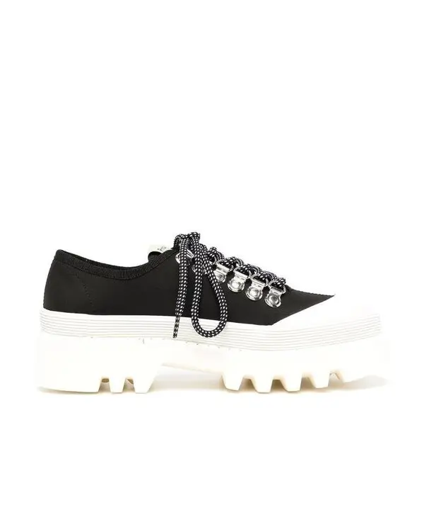 Proenza Schouler Canvas Low Top Sneakers With Chunky Lug Sole - Black