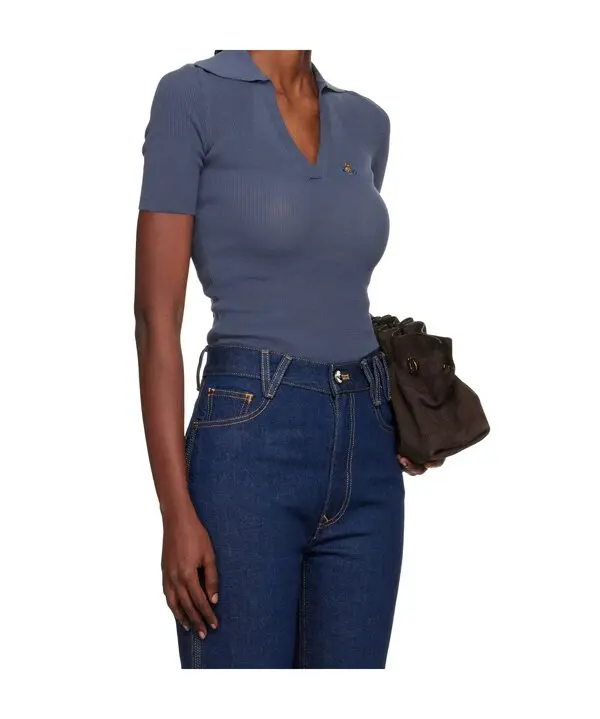 VIVIENNE WESTWOOD Orb Embroidered Knit Top