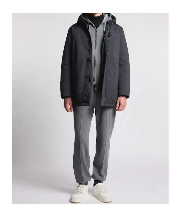FAY Hooded Gabardine Caban Coat