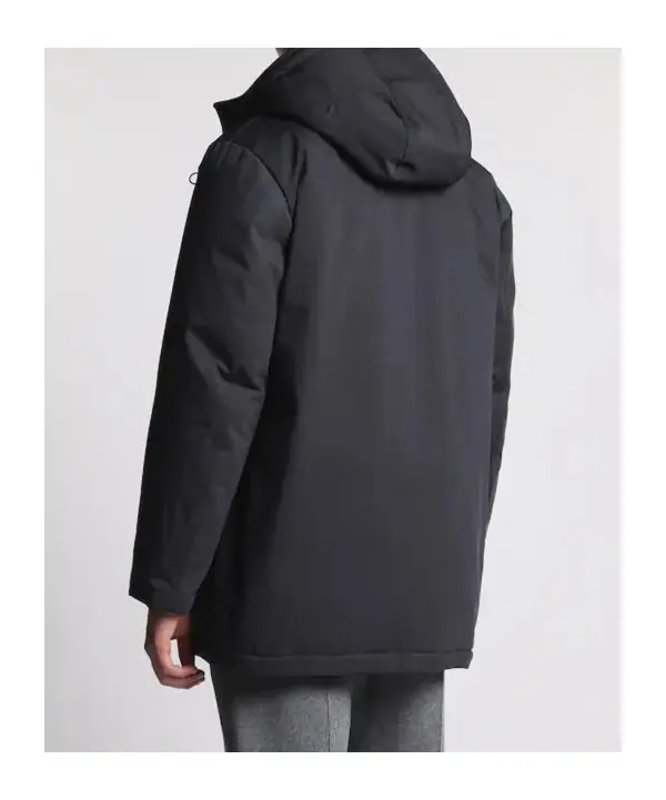 FAY Hooded Gabardine Caban Coat
