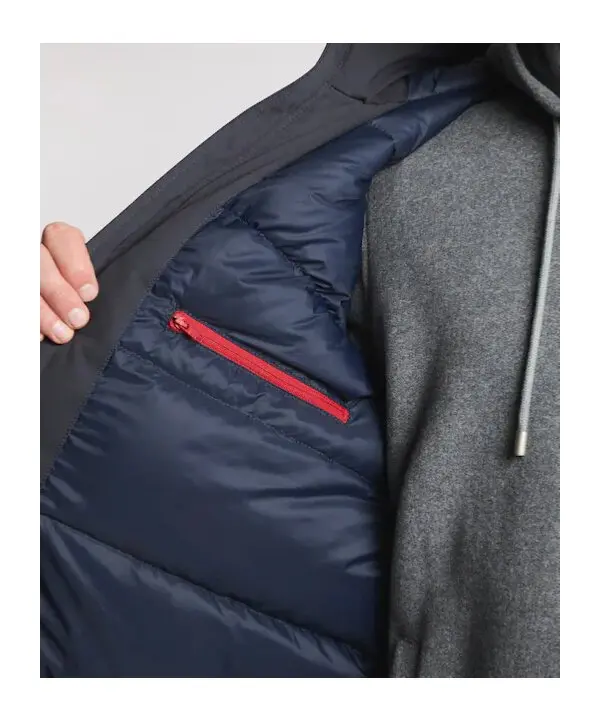 FAY Hooded Gabardine Caban Coat