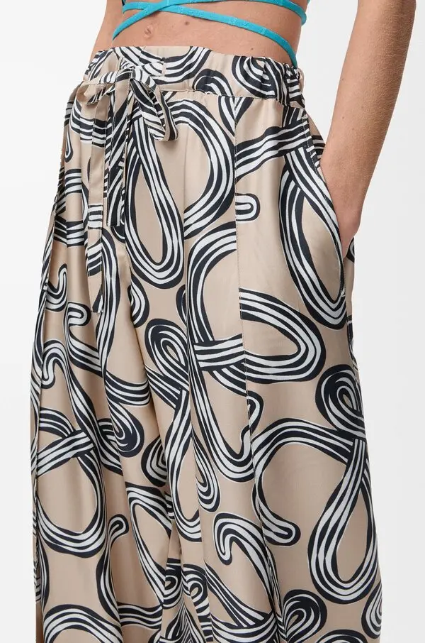Loewe Wide Leg Printed Drawstring Pants