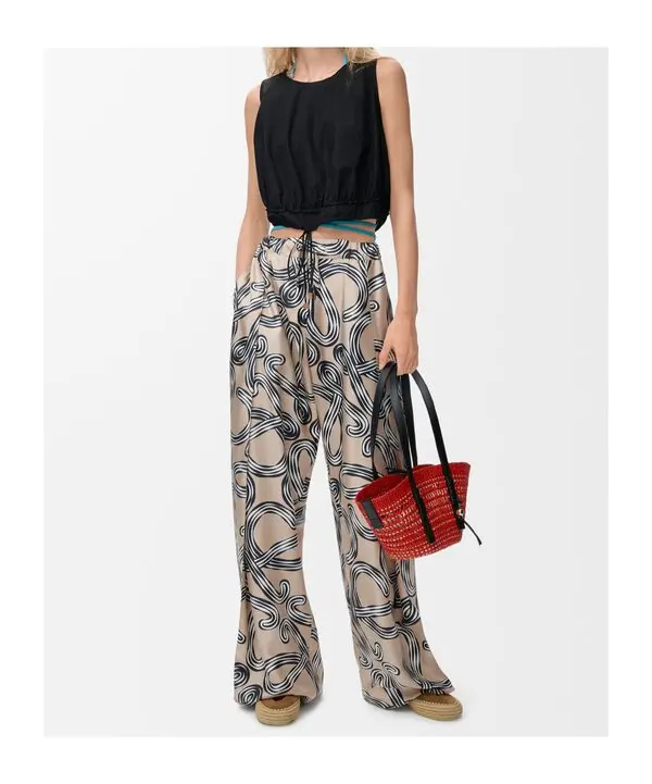 Loewe Wide Leg Printed Drawstring Pants