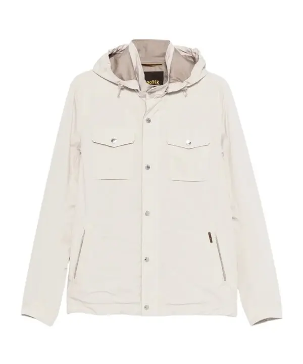 MOORER Hooded Jacket With Flap Pockets - White