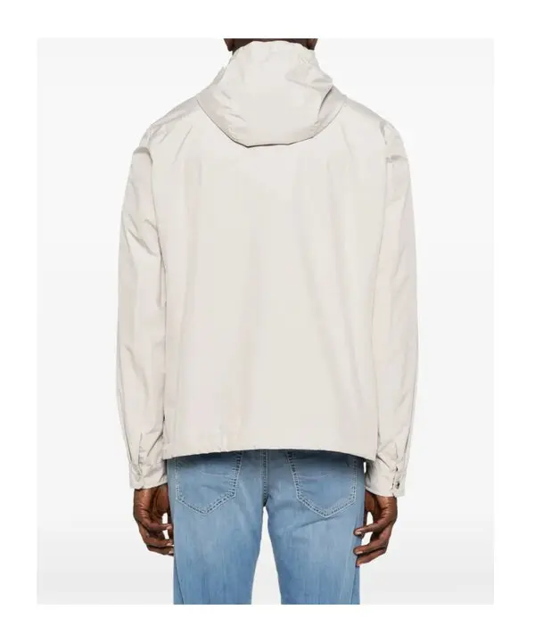 MOORER Hooded Jacket With Flap Pockets - White