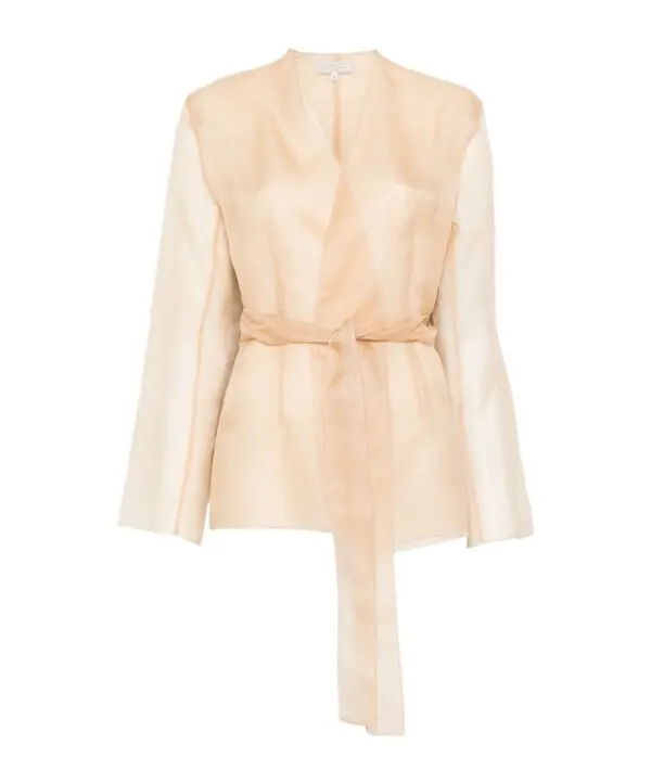 Antonelli Firenze Cinched Waist V-neck Jacket - Nude