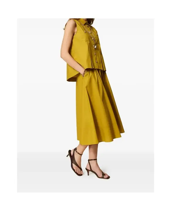 TWINSET Buttoned Midi Skirt - Brown