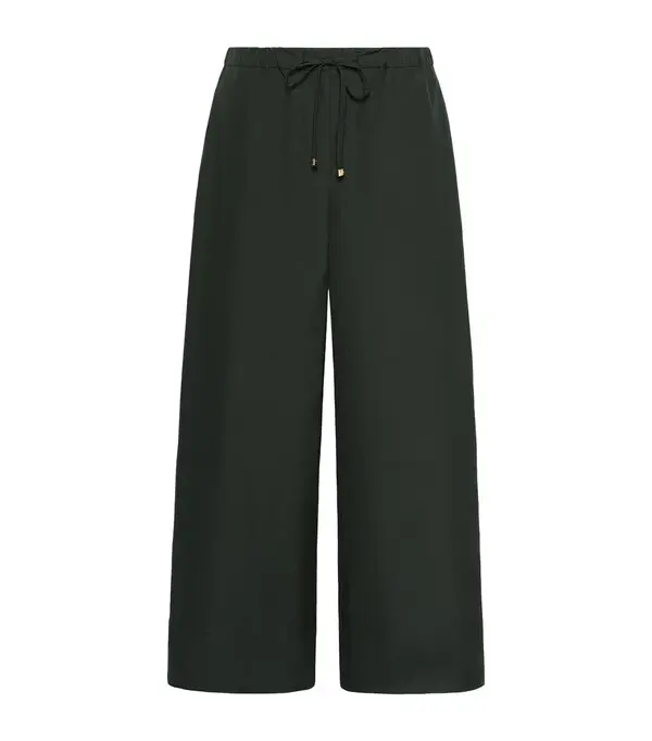 Max Mara Drawstring Wide-leg Trousers - Green