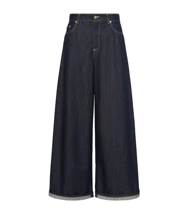 Max Mara High-waist Wide-leg Jeans - Navy