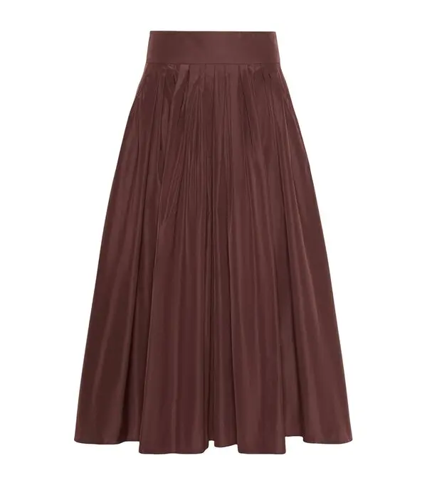 Max Mara Pleated Maxi Skirt - Burgundy
