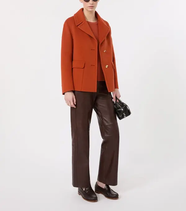 Max Mara Virgin Wool Single-breasted Jacket - Orange