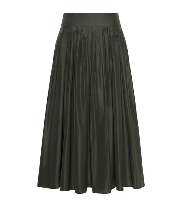 Max Mara Pleated Maxi Skirt - Green