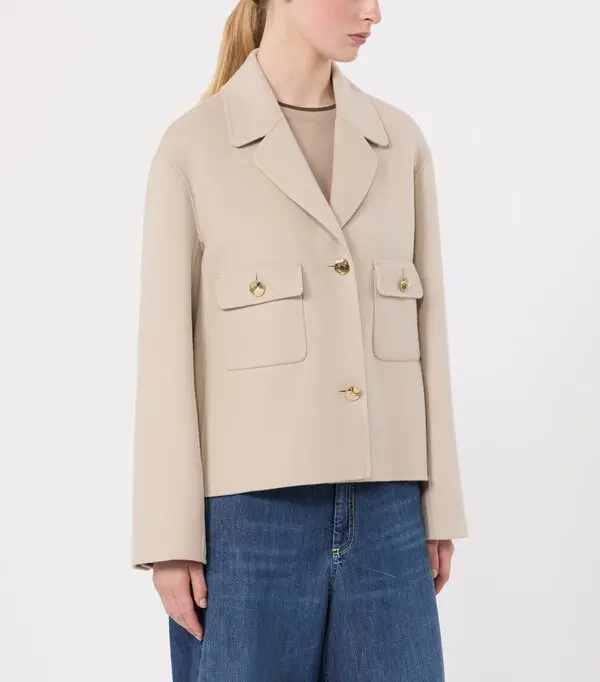 Max Mara Virgin Wool Short Jacket With Gold-tone Buttons