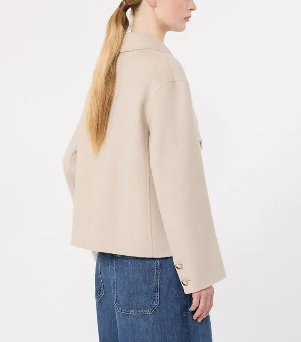 Max Mara Virgin Wool Short Jacket With Gold-tone Buttons
