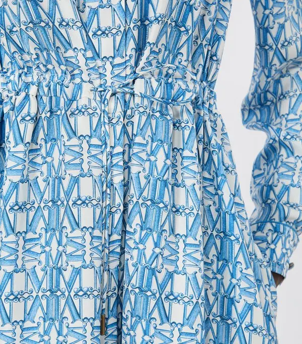 Max Mara Silk Midi Shirt Dress With Maxmarabesque Print
