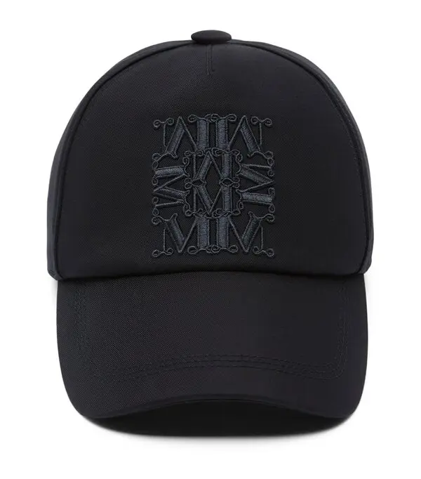 Max Mara Water-repellent Baseball Cap With Monogram Appliqu - Navy