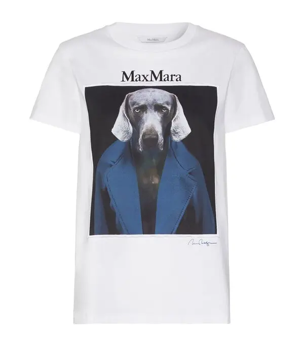 Max Mara Dog Print Crewneck T-shirt - White