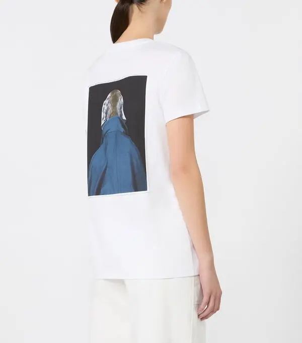 Max Mara Dog Print Crewneck T-shirt - White