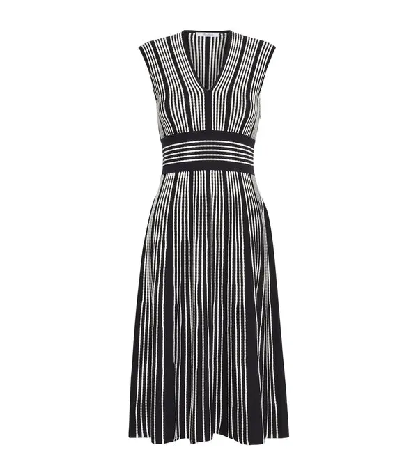 Max Mara Knit Stripe Midi Dress
