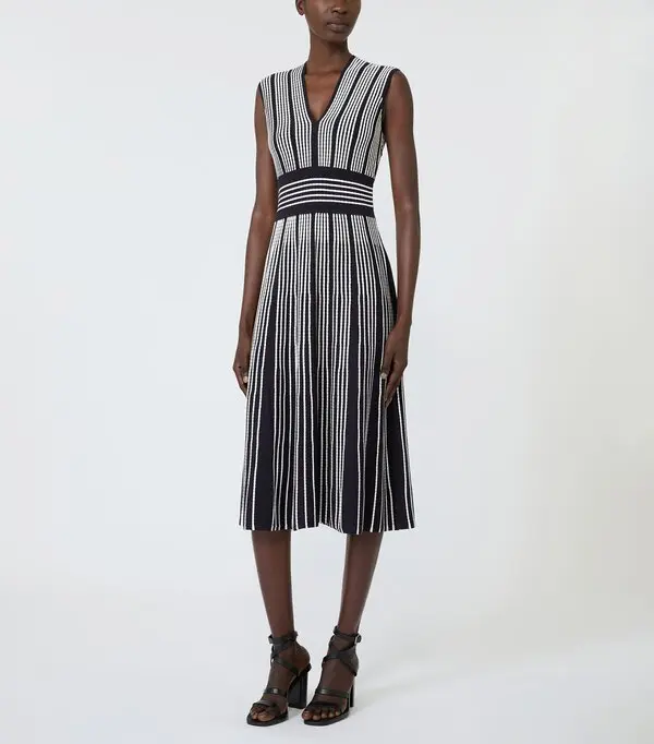 Max Mara Knit Stripe Midi Dress