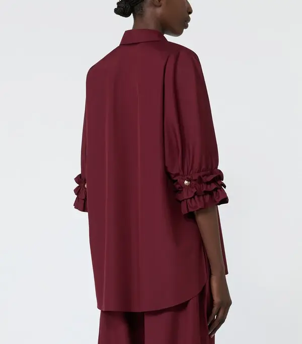 Max Mara Cotton Poplin Shirt With Flounced Cuffs