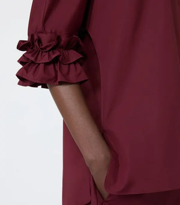 Max Mara Cotton Poplin Shirt With Flounced Cuffs