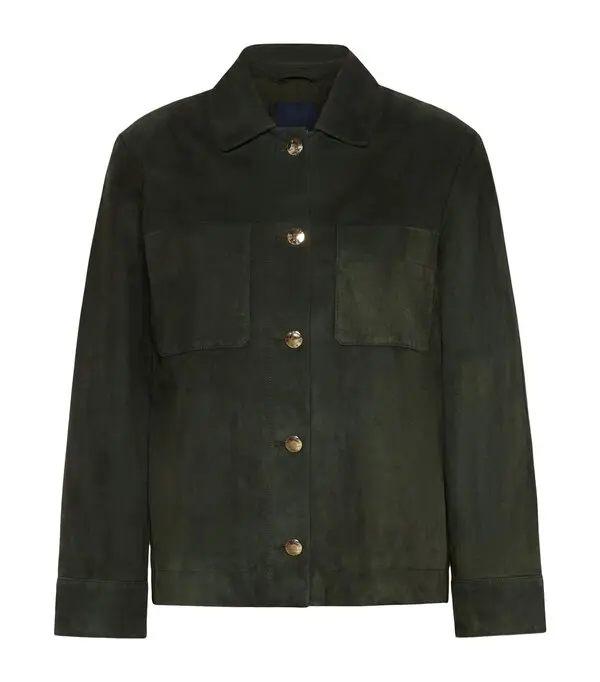 Max Mara Suede Shirt Jacket - Green