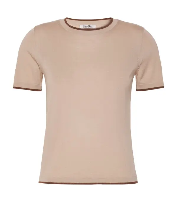 Max Mara Virgin Wool Short-sleeve Sweater - Beige